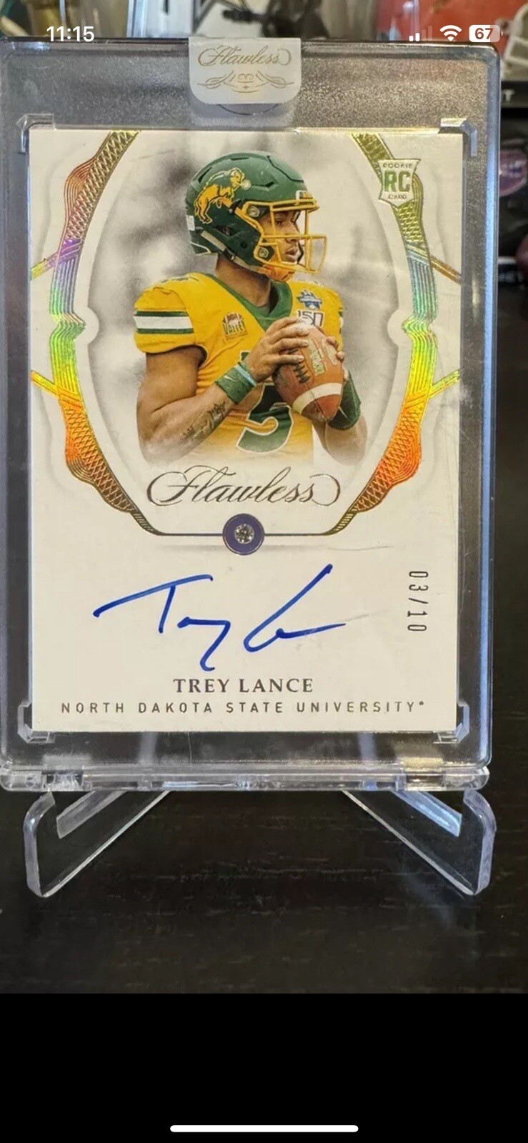 /10 TREY LANCE 2021 Flawless Collegiate Diamond Auto RC SSP 3 /10 79 ...