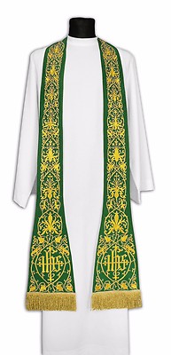 Green Roman Clergy Stole SH630-Z Vestment Étole Verte Grün Stola Verde ...