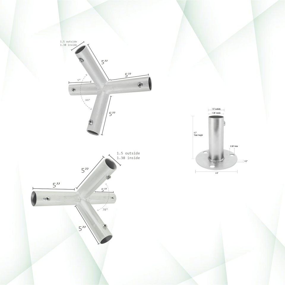 CANOPY FITTINGS KIT SLANT ROOF CARPORT TENT SHADE GREENHOUSE WITH ...