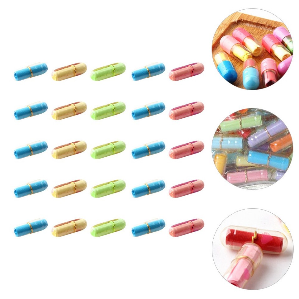 99 Pcs Transparent Capsule Message Bottles With Colorful Letters For ...