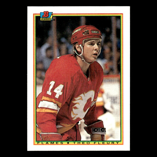 Theo Fleury #102 1990 Bowman Calgary Flames Hockey Card NHL NM | eBay