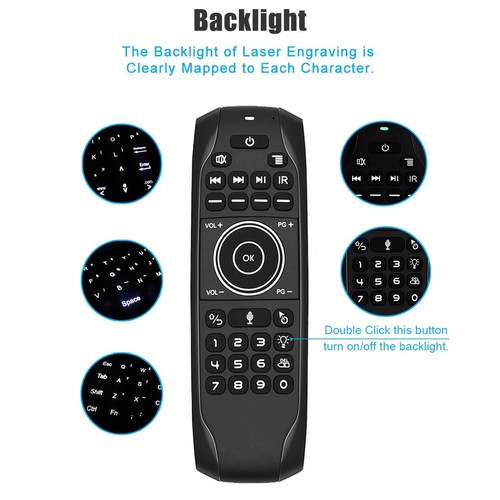 G7V Pro 2.4G Air Mouse Remote Keyboard Voice IR Learning For HDTV TV ...