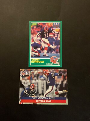 Scott Norwood Football 2 Card Lot: 1989 Score Rookie Card & 1991 Pro ...
