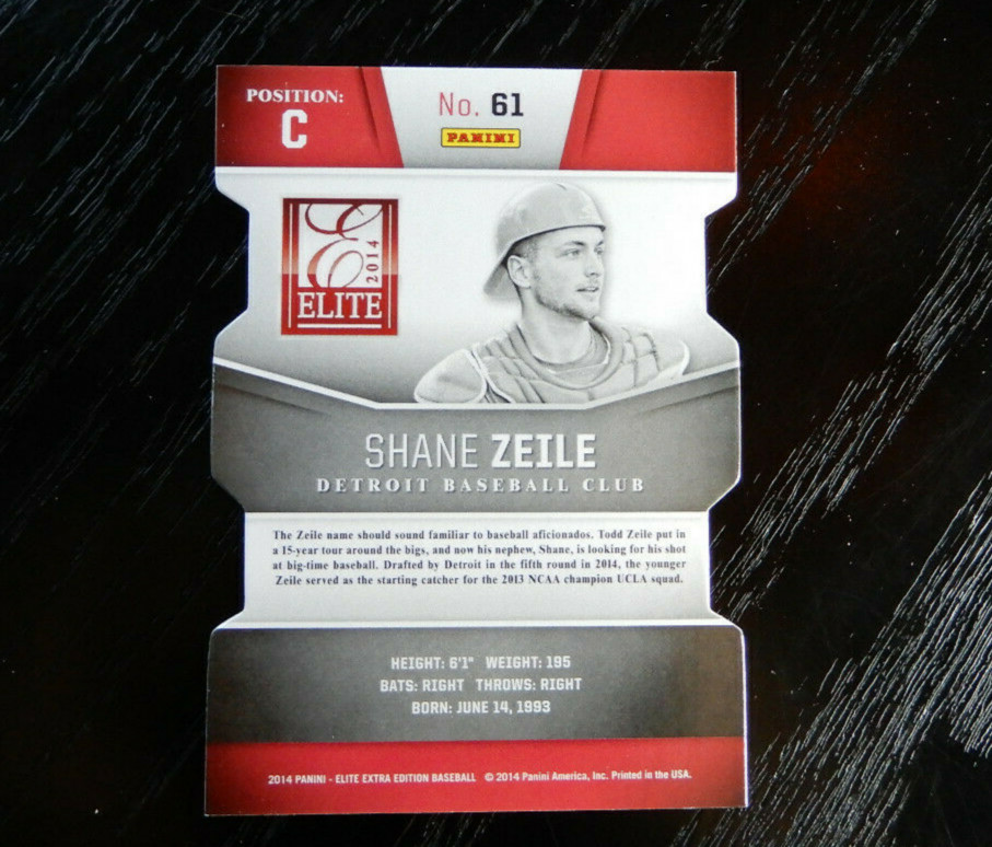 Shane Zeile 2014 Panini Elite Extra Edition Inspirations Die Cut! #138/ ...