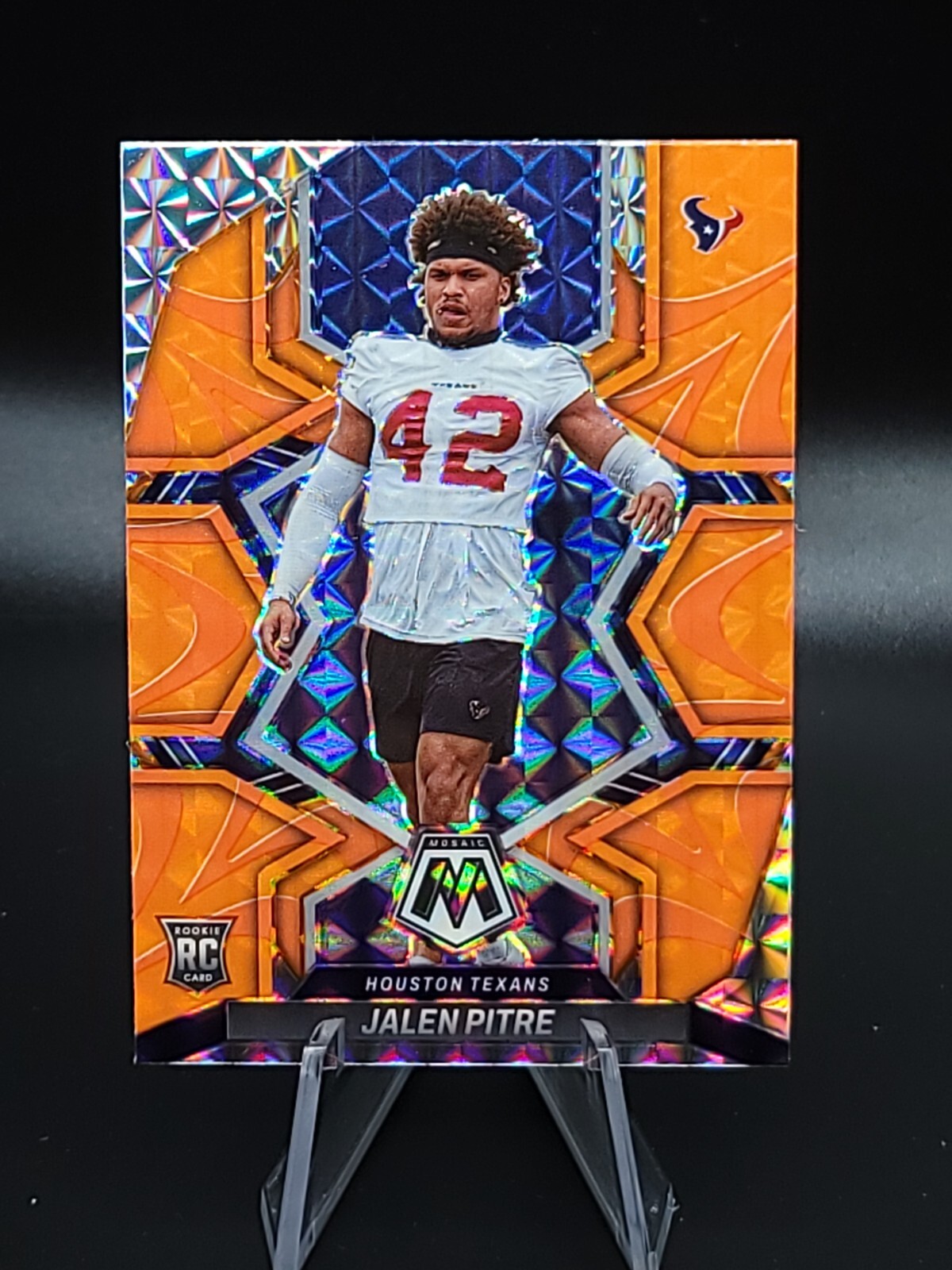 2022 Panini Mosaic Jalen Pitre Orange Reactive Mosaic RC SP #382 HOUSTON TEXANS | eBay