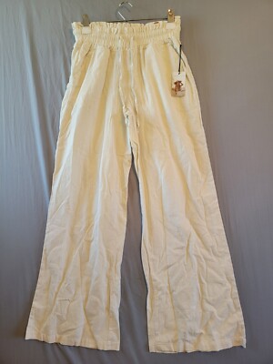 Sincerely Jules Linen Blend Paperboy Pants Size Medium Off White NWT | eBay