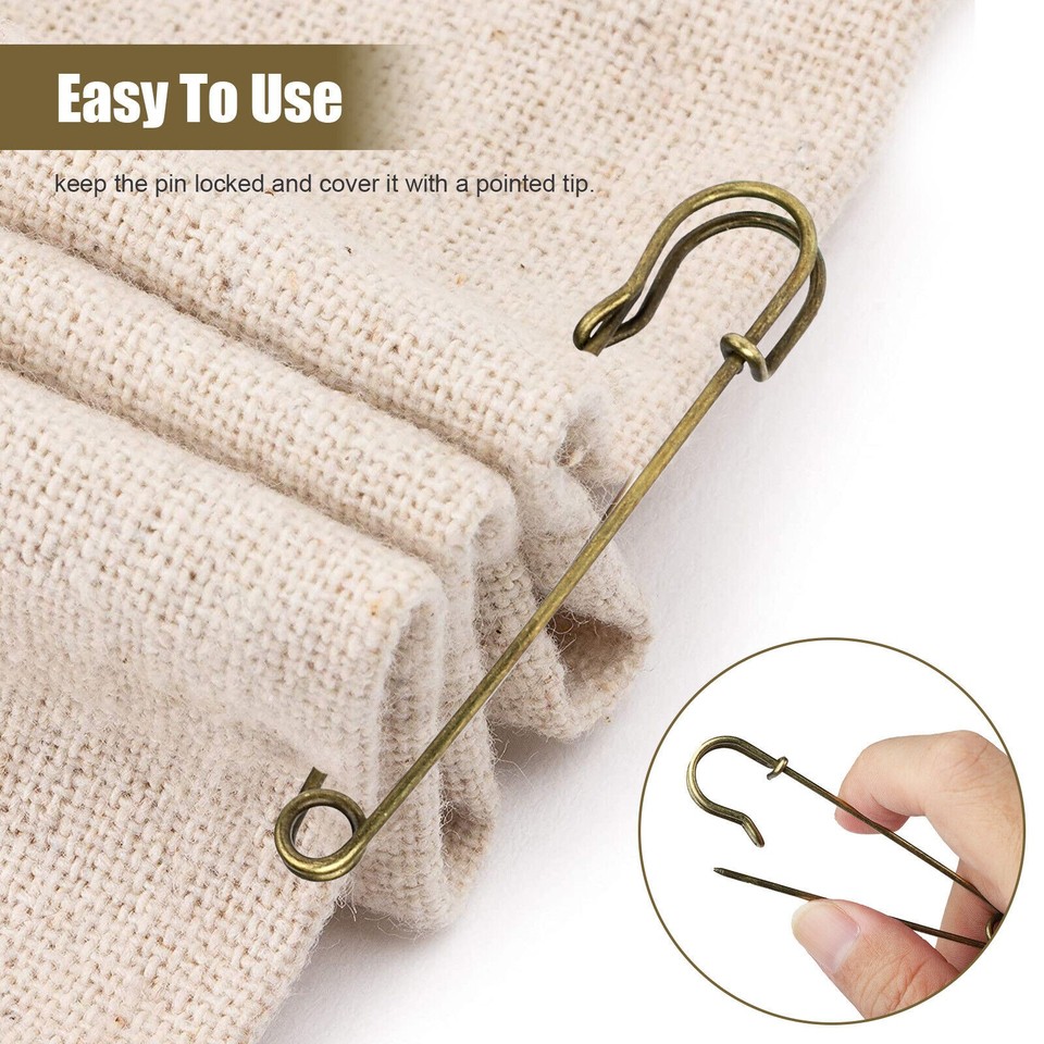 30Pcs Large Safety Pins Heavy Duty Blanket Pins Bulk Steel Spring Lock ...
