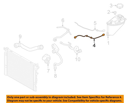 BMW OEM 18-19 M550i xDrive Cooling Hoses Pipes-Overflow Hose ...