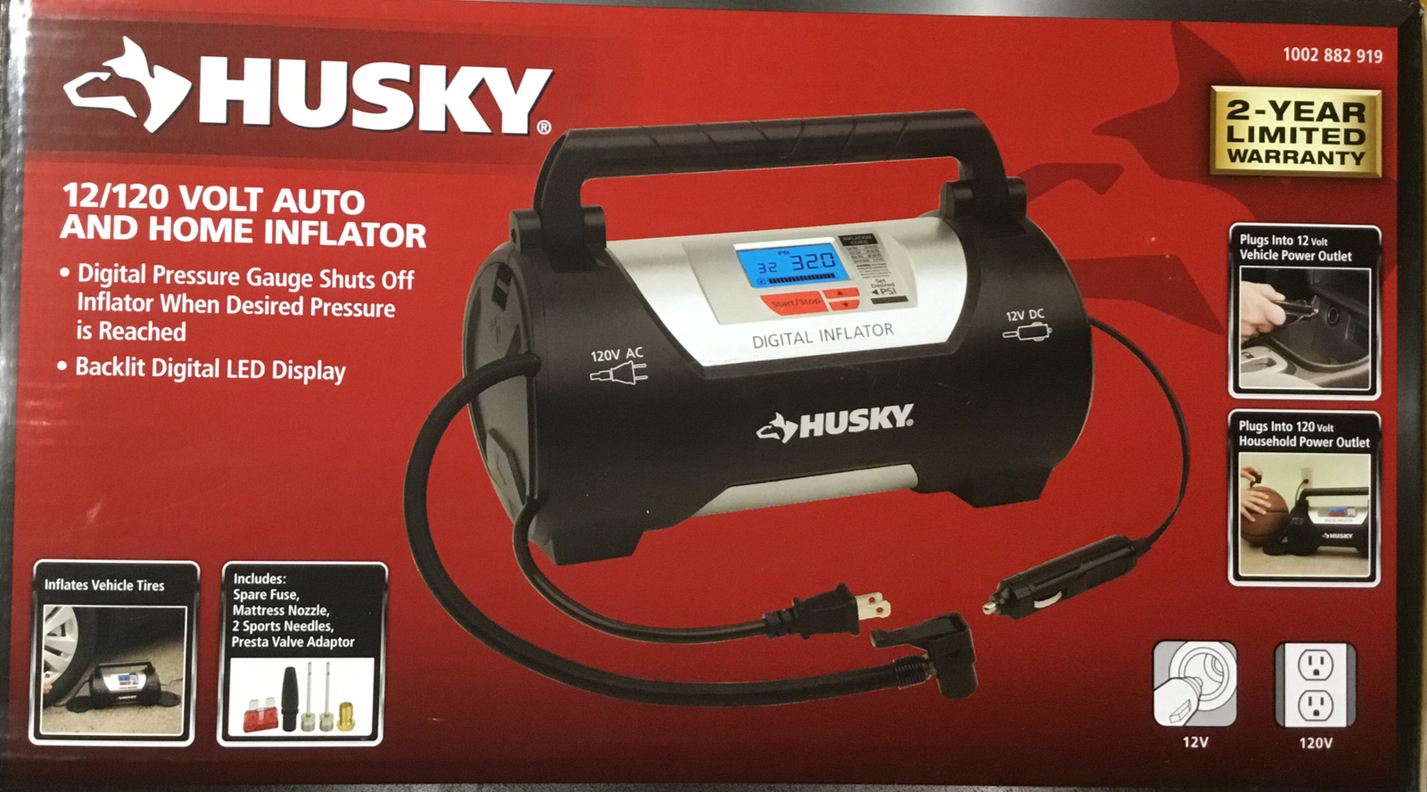 Husky 12/120 Volt Auto and Home Inflator Hd12120b for sale online | eBay