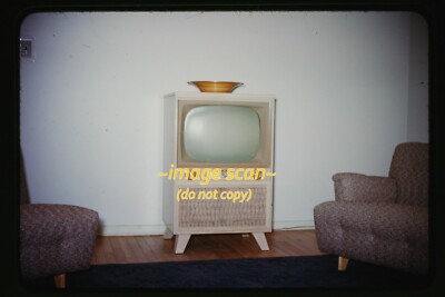 DuMont TV Television in Retro House in early 1950's, Kodachrome Slide ...