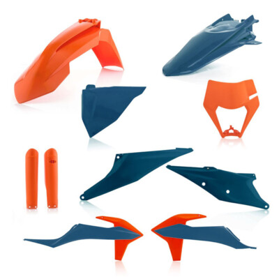 ACERBIS FULL PLASTIC KIT KTM ORANGE/DARK BLUE KTM 500 EXC-F 500 XCF-W ...