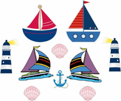 NAUTICAL BOATS Transport Wall Stickers (1) - OTHER sizes available ...