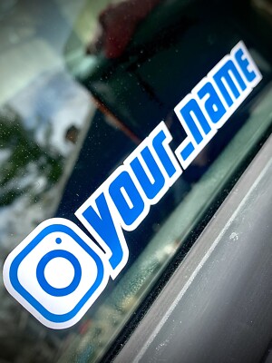 Custom instagram name tag decal window stickers set of 2 ig name tags ...