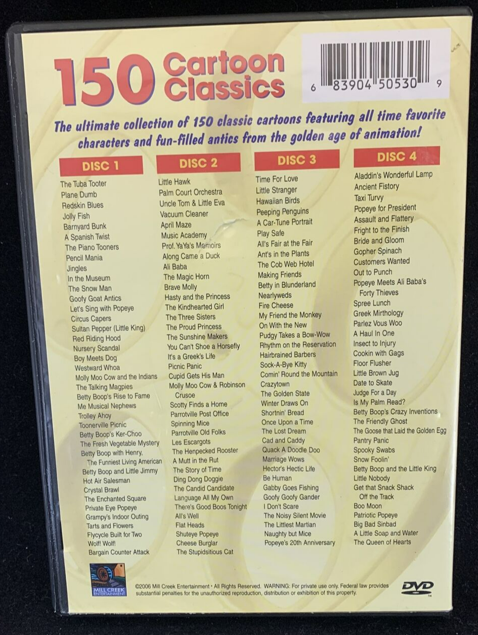 150 CARTOON CLASSICS / ( BOX) [DVD] 683904505309| eBay