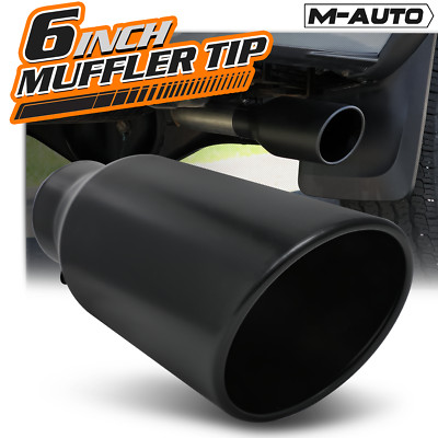 Black 15"Exhaust Pipe Tail End 5"Inlet 6"Outlet Stainless Steel Muffler ...