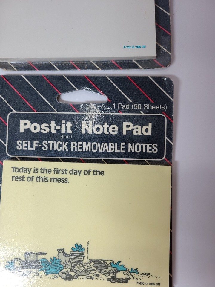 Vtg 1980s 3M Post-It Notes Sealed Lot Humor Office Supply 1985 & 1986 ...