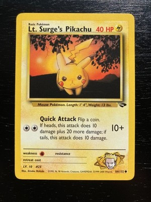 Pokémon Gym Challenge Non Holo Lt. Surge's Pikachu 84/132 EX/NM | eBay