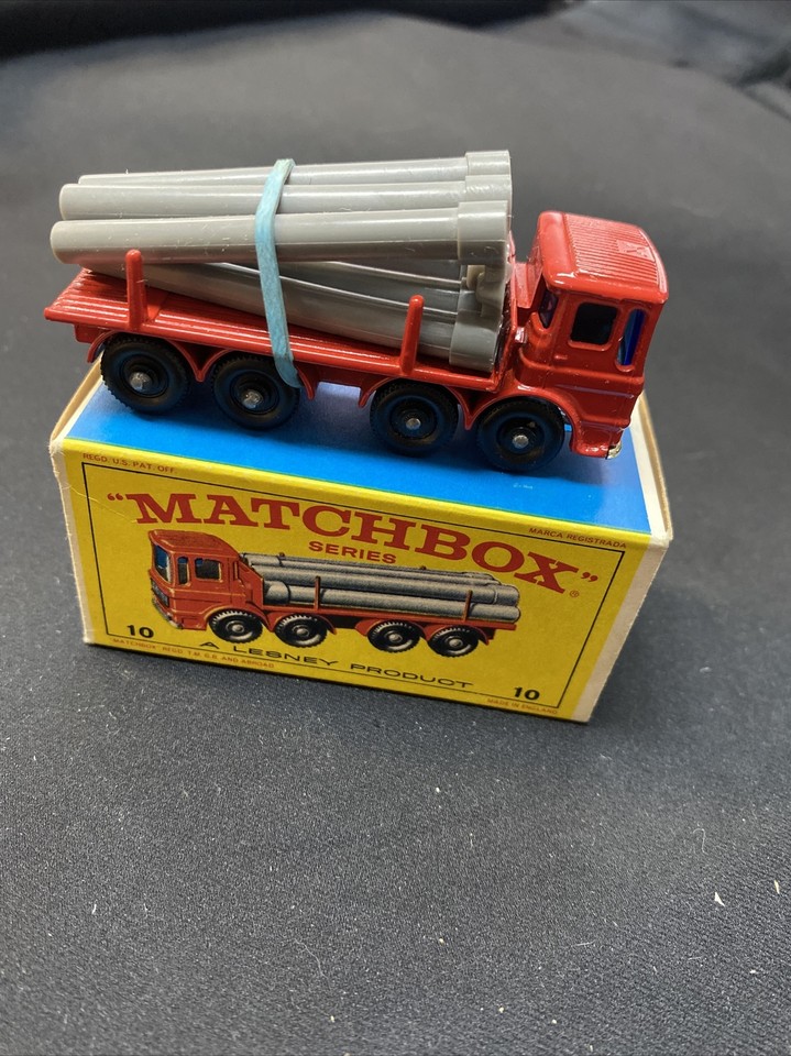 Matchbox 1964 Lesney 1-75 No 10 Pipe Truck Red Silver Grille MIMB | eBay