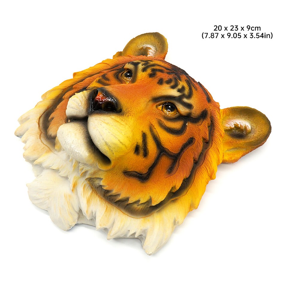 Resin Animal Tiger Head Sculpture Statue Wall Art Decor Collect Gift ...
