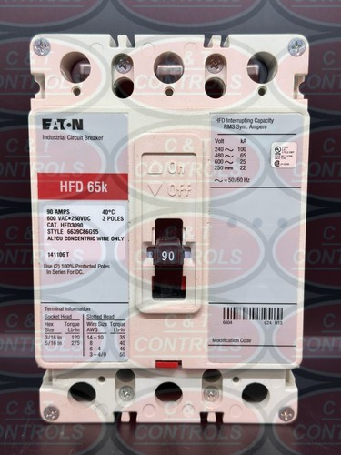 Eaton HFD3090 3P 90A 65kA Circuit Breaker USA Stock | eBay