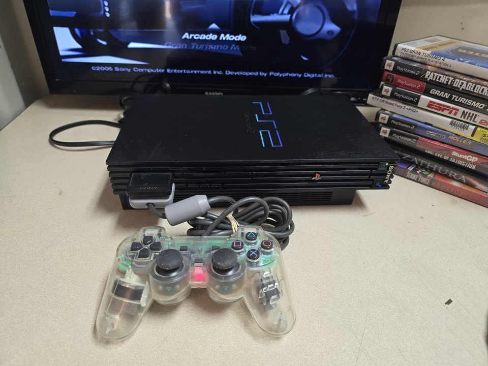Sony PlayStation 2 Bundle PS2 Fat Console & Accessories HDD SCPH-39001 ...