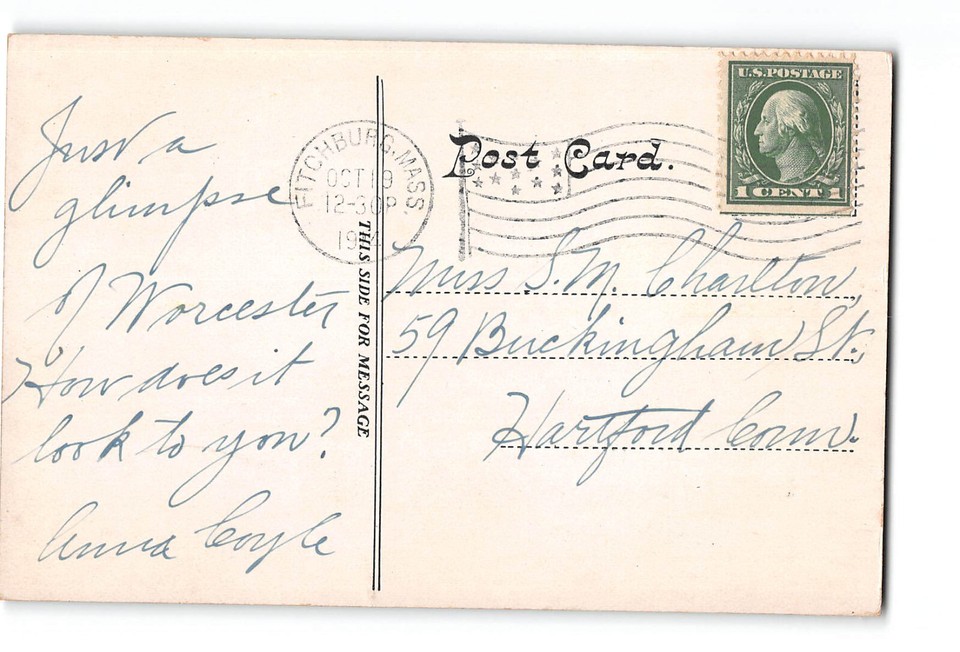 Worcester Massachusetts MA Postcard 1914 Slater Building Main Street | eBay