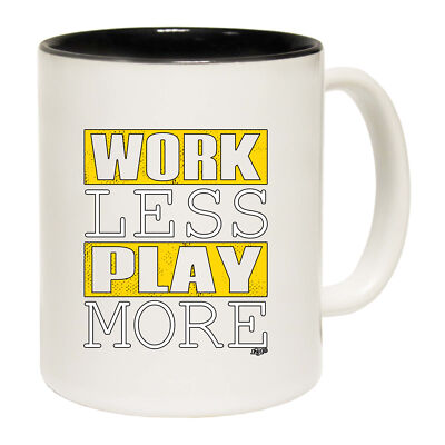 Work Less Play More GIFT BOXED Funny Mugs Novelty Coffee Mug Cup | eBay ...