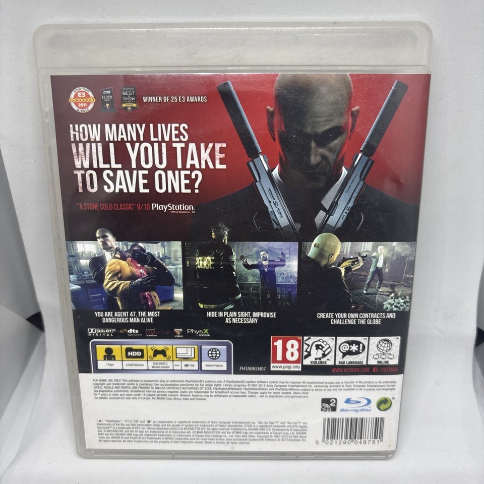 Hitman: Absolution (PS3, 2012), playstation 3, no manual | eBay