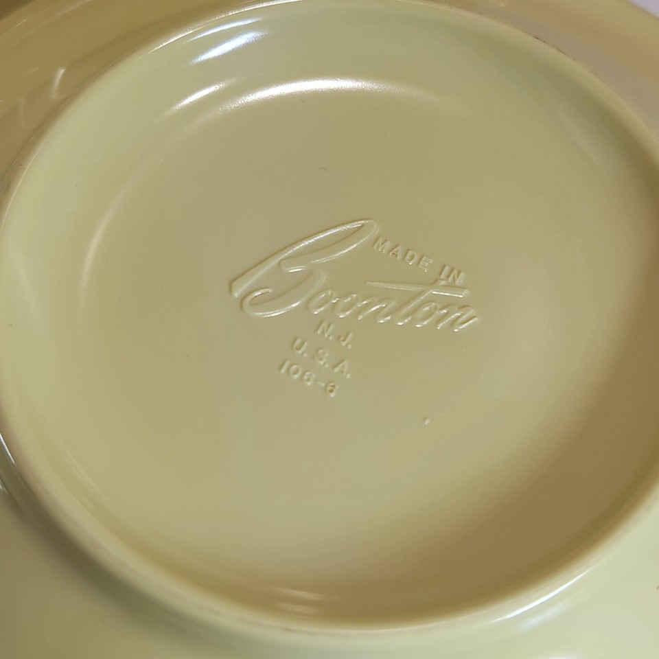 4 Vintage Boontonware 67" Salad Dessert Plates Yellow Melmac Melamine ...