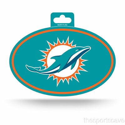 Miami Dolphins Oval Decal Sticker Full Color NEW!! 3x5 Inches Free Ship ...
