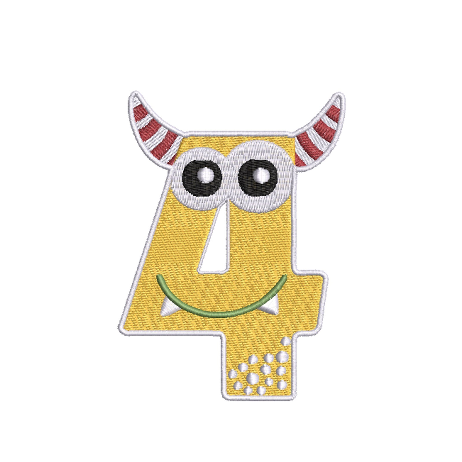 Monster Number 4 Patch Embroidered Iron-on/Sew-on Applique Vest Jacket ...