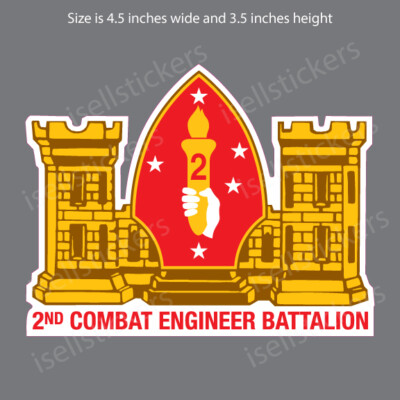 MA-3044 2nd Combat Engineer Battalion Marines 2d Car Bumper Sticker ...