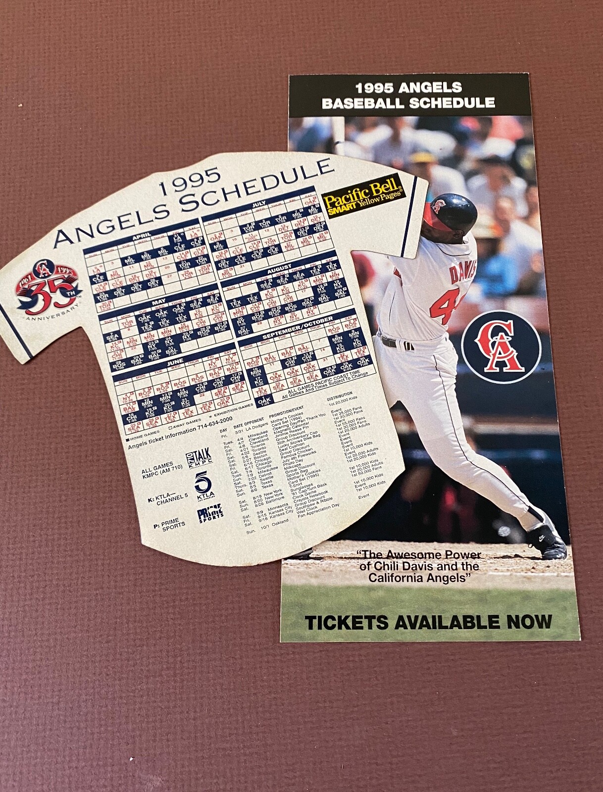 1995 California Angels Schedule Magnet 7" x 6-1/2" +bonus schedule | eBay
