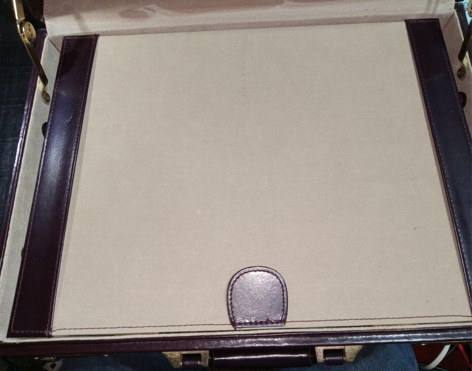 Leather Briefcase Burgundy Leather Combination Lock Business Class | eBay