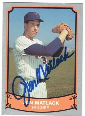 JON MATLACK 1989 PACIFIC Signed Auto Autographed Baseball Card NY Mets ...