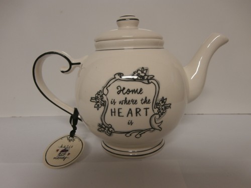 Katie Mandy Tea Pot There's no place like Home is where the Heart is ...
