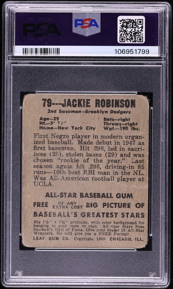 Jackie Robinson 1948 Leaf #79 Rookie PSA 1 | eBay