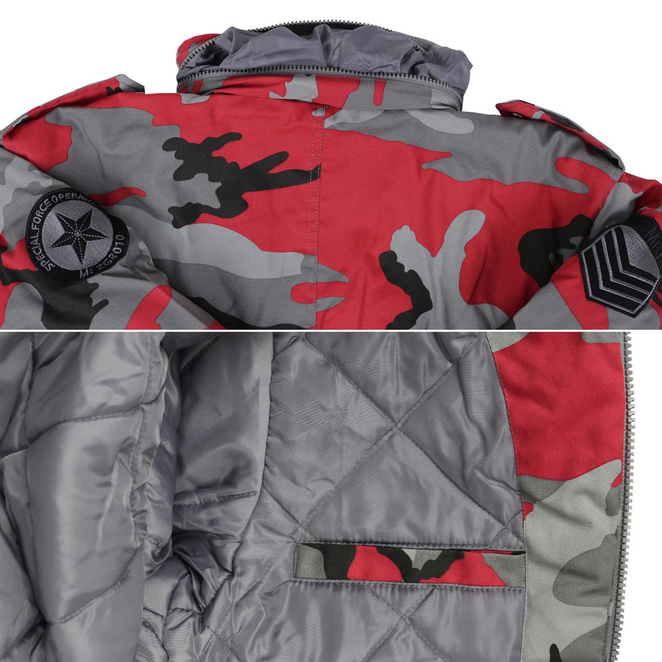 Combat Men's Heavyweight Tactical Quilted Camo Hunting Jacket with ...