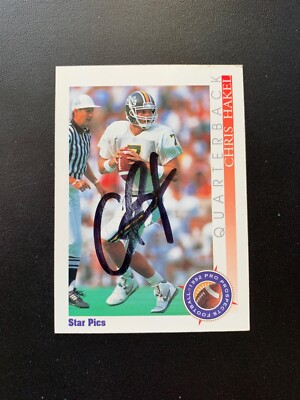 Chris Hakel Signed 1992 Star Pics #2 Rookie Card Washington Redskins ...
