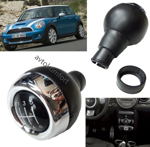 For Mini Cooper 2001-2007 Chrome & Leather Gear Stick Shift Knob Manual ...