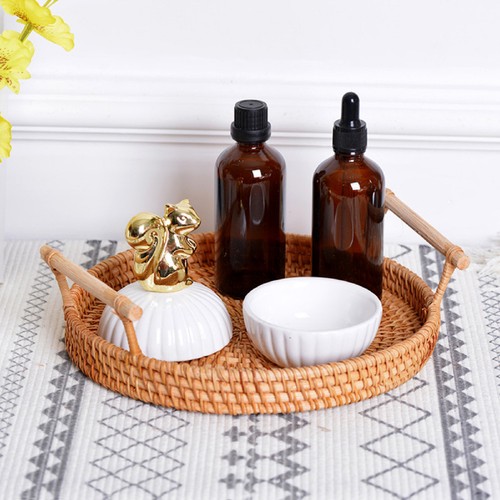 Wicker Tray Hand-woven Large Capacity Wicker Basket Storage Bread ...