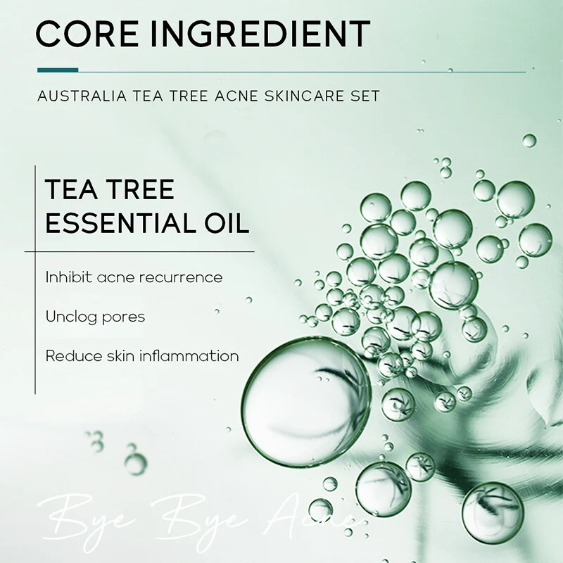 Acne Pore Skin Care Kit Tea Tree Face Cream Cleanser Oil Control Toner ...