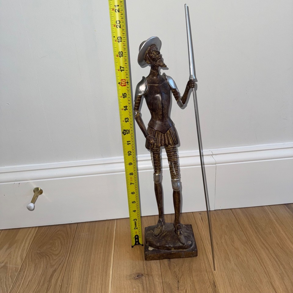 Vintage Don Quixote Statue Elongated Man of La Mancha Bronze Finish ...