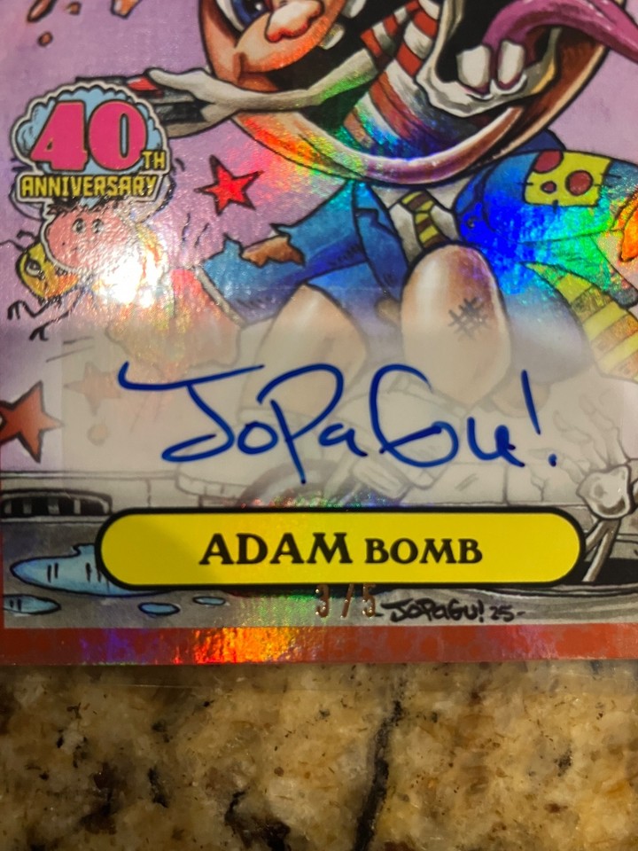 2025 Topps Garbage Pail Kids 40th Adam Bomb GARBA-20 RED Auto /5 Homage ...