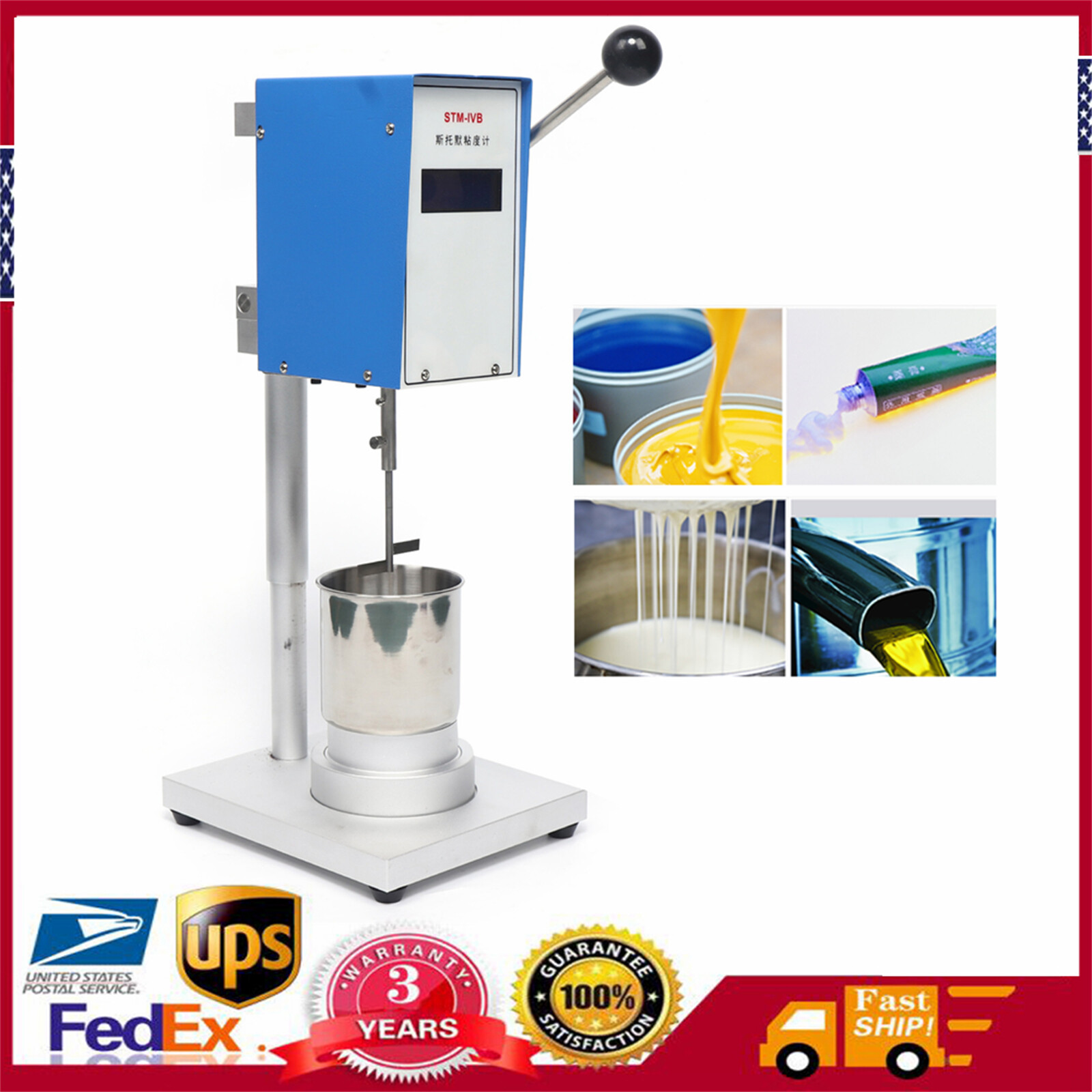 Digital Stormer Viscometer Paint Viscosity Meter Tester KU CP G Temp ...