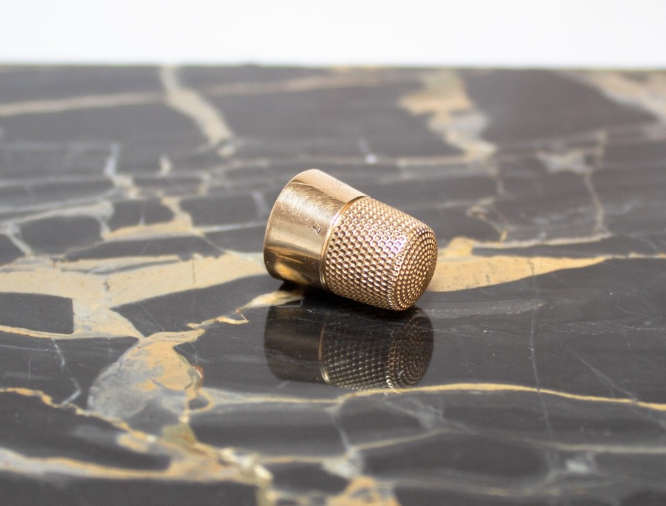 Antique 14K Gold Thimble Child's Size 7 Monogramed and Dated | eBay