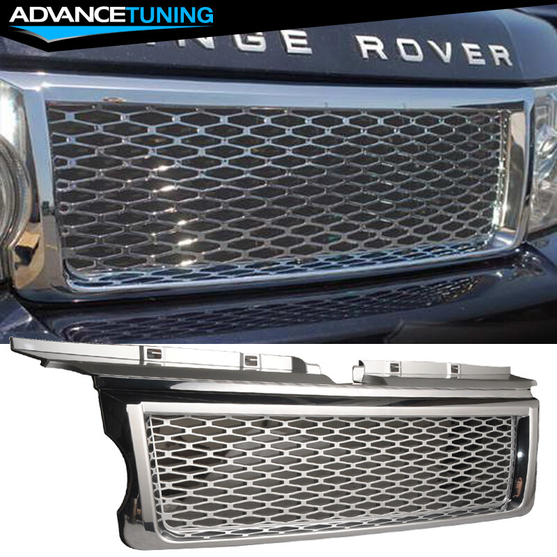 Fits 06-09 Land Range Rover Chrome Silver Front Hood Grille Grill VIP ...