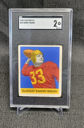 1948 LEAF #34 SAMMY BAUGH RC ROOKIE HOF SGC 2 GD WASHINGTON REDSKINS ...