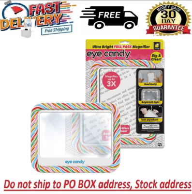 Eye Candy Ultra-Bright Full-Page Magnifier, As Seen On TV, Magnifies Up ...