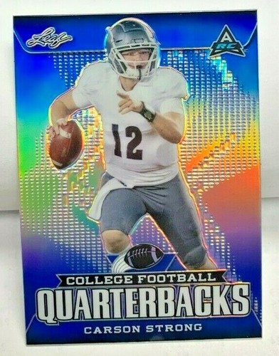 Carson Strong 2021 Leaf Metal College FB QB BLUE Prismatic ARC #d 19/35 ...